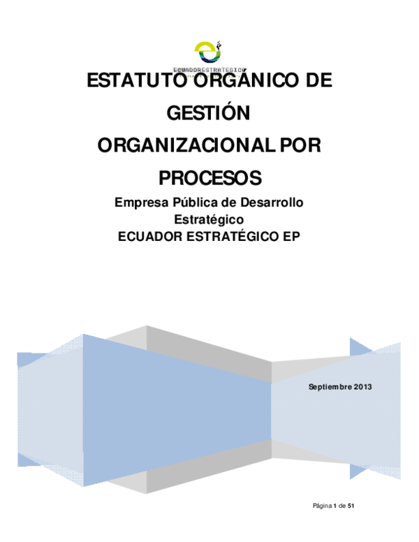 (PDF) ESTATUTO ORGÁNICO DE GESTIÓN ORGANIZACIONAL POR PROCESOS