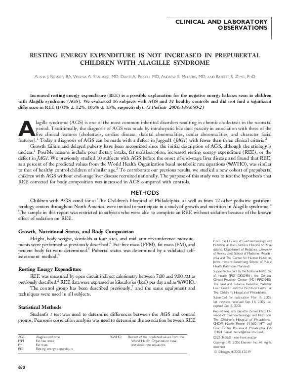(PDF) Resting energy expenditure is not increased in prepubertal ...