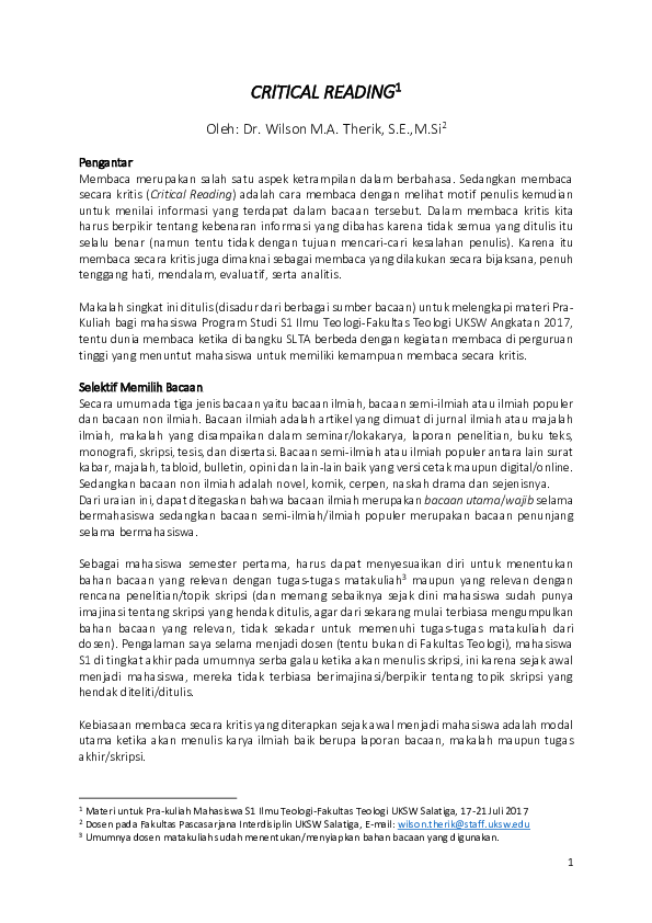 (PDF) CRITICAL READING