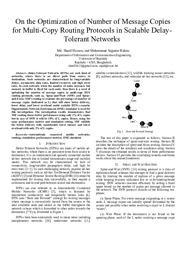Pdf On The Optimization Of Number Of Message Copies For Multi Copy