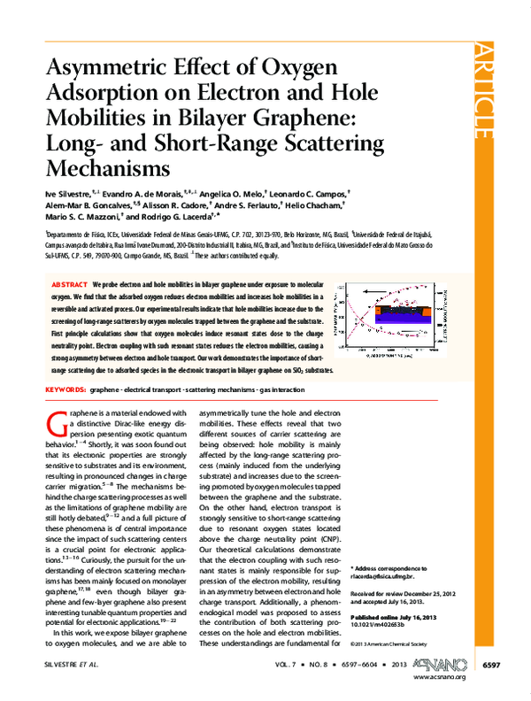(PDF) Asymmetric Effect of Oxygen Adsorption on Electron and Hole ...