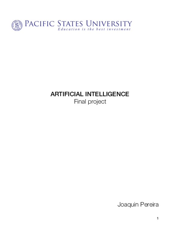 (PDF) ARTIFICIAL INTELLIGENCE Final project | Joaquin Pereira ...