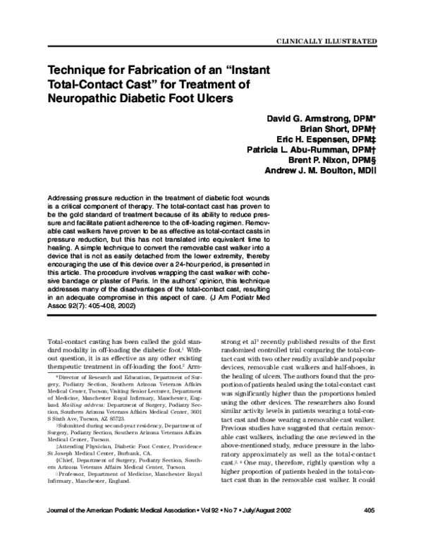 (PDF) Technique for Fabrication of an “Instant Total-Contact Cast” for ...