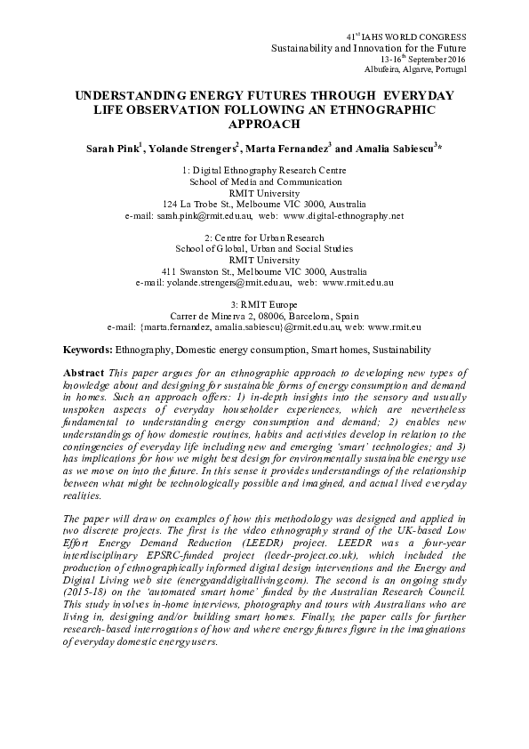 (PDF) UNDERSTANDING ENERGY FUTURES THROUGH EVERYDAY LIFE OBSERVATION ...