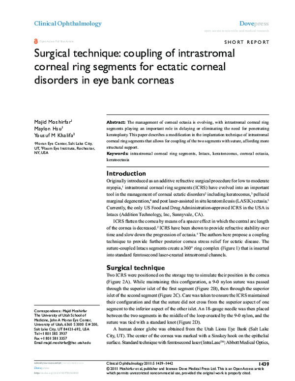(PDF) Surgical technique: coupling of intrastromal corneal ring ...