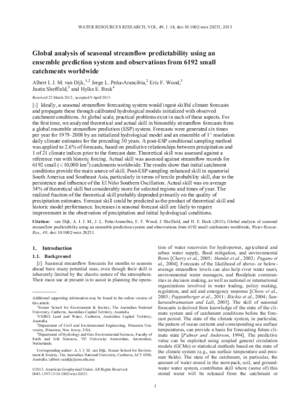 (PDF) Global analysis of seasonal streamflow predictability using an ensemble prediction system ...