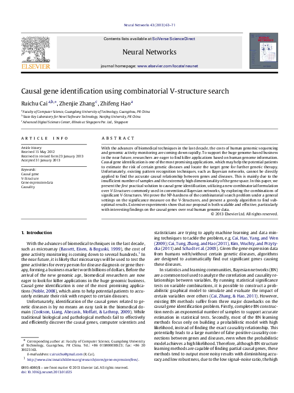 Pdf Causal Gene Identification Using Combinatorial V Structure Search