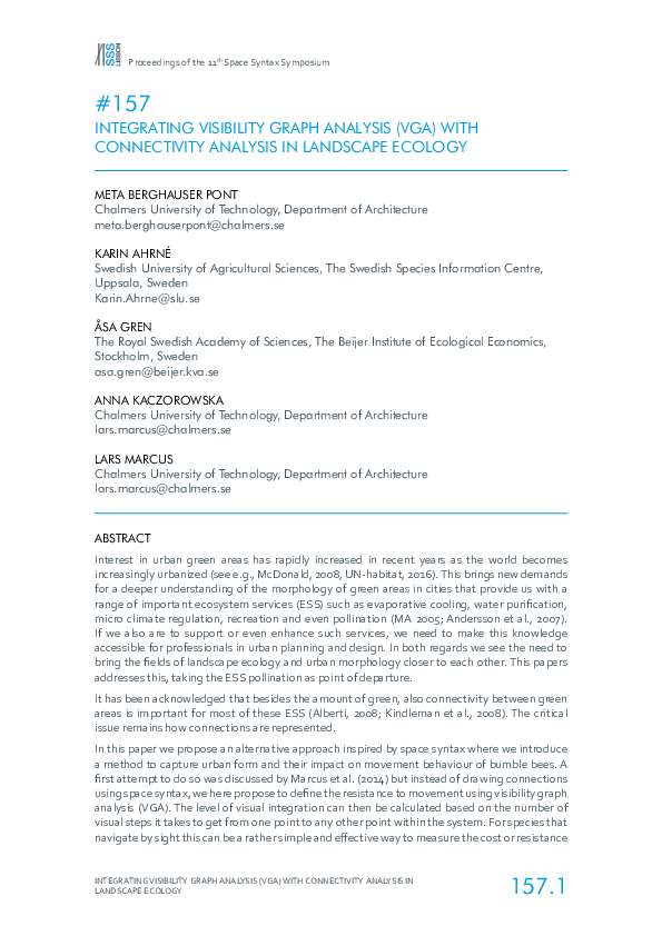 (PDF) Proceedings of the 11 th Space Syntax Symposium INTEGRATING ...