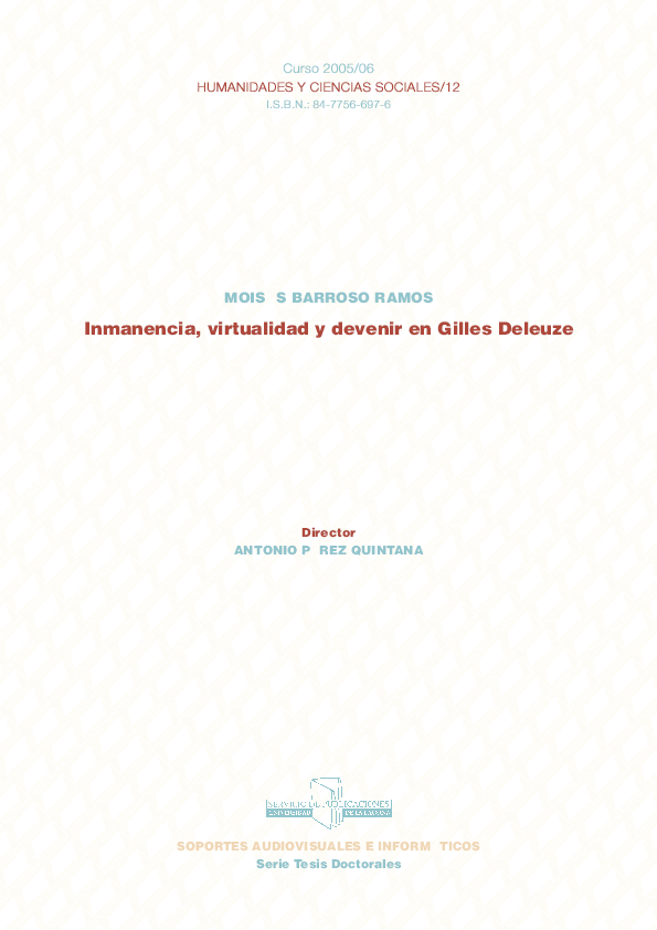 (PDF) Inmanencia, virtualidad y devenir en Gilles Deleuze SOPORTES ...