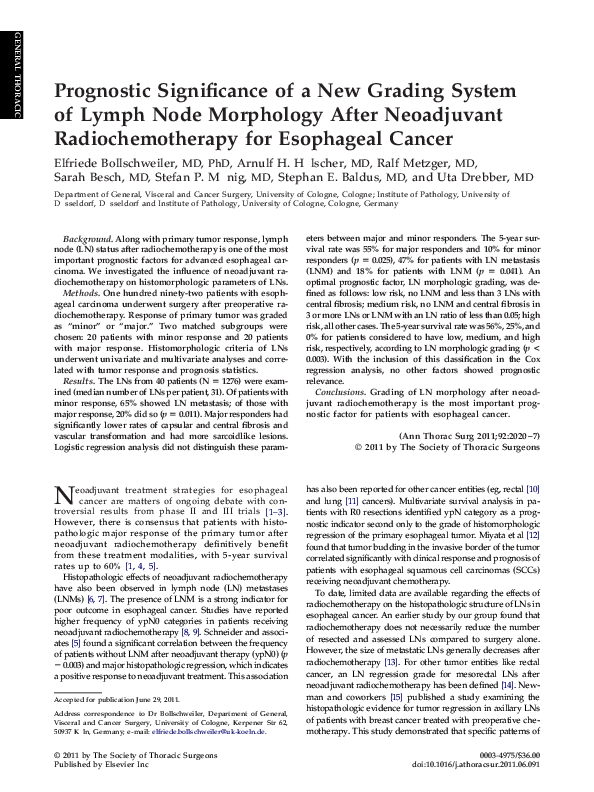 (PDF) Prognostic Significance of a New Grading System of Lymph Node ...