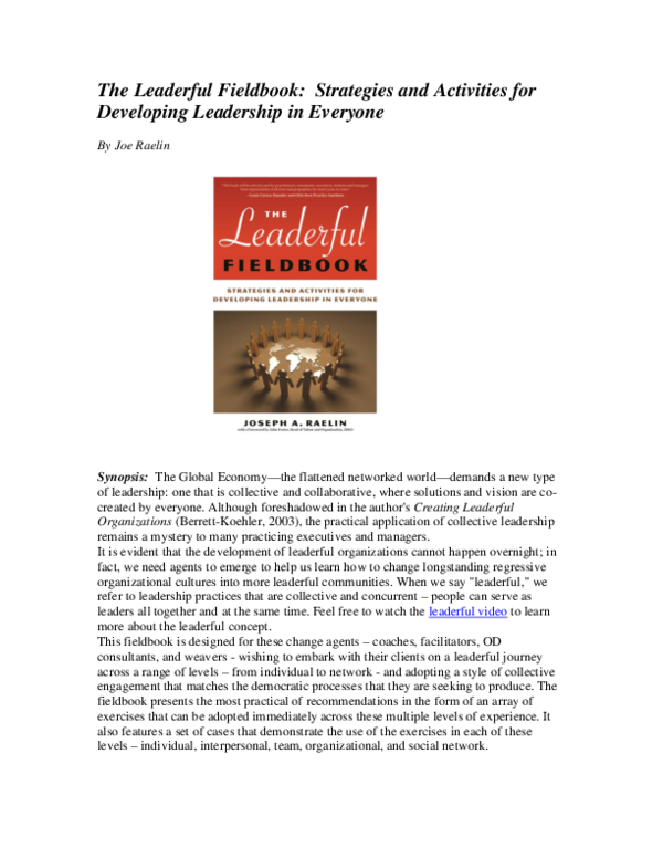 (PDF) The Leaderful Fieldbook: Strategies and Activities for Developing ...
