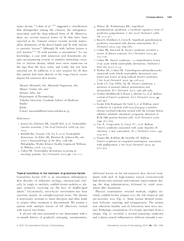 (PDF) Topical tacrolimus in the treatment of granuloma faciale