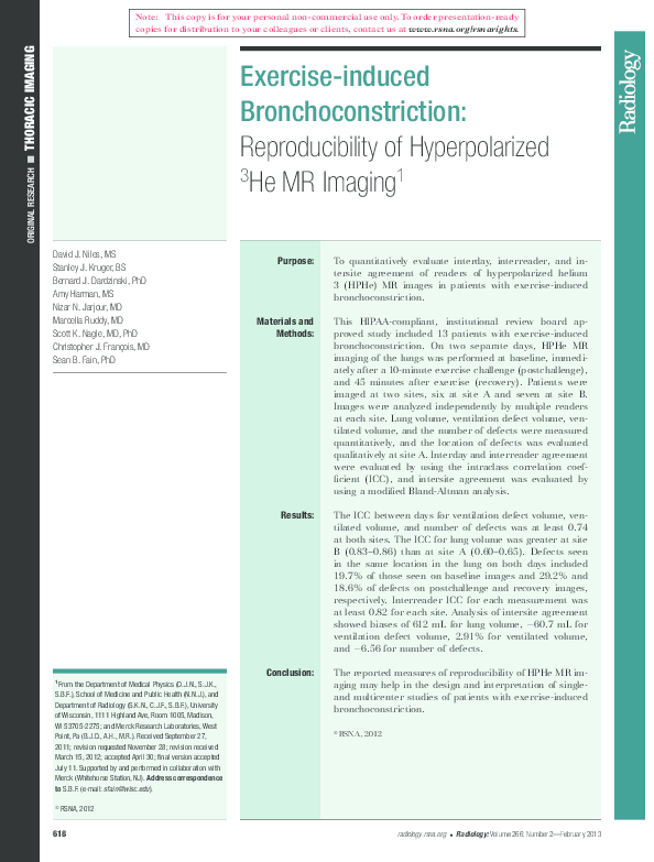 (PDF) Exercise-induced Bronchoconstriction: Reproducibility of ...
