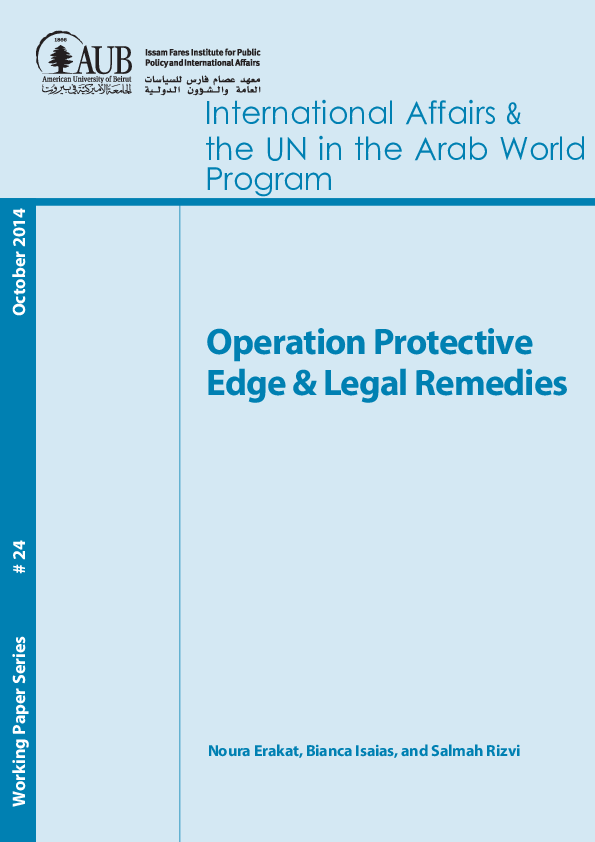 (PDF) Operation Protective Edge & Legal Remedies