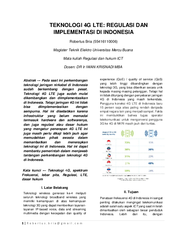 (PDF) Teknologi 4G LTE Regulasi dan Implementasi di Indonesia