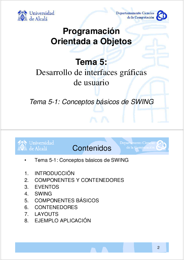 (PDF) Programación Orientada a Objetos Tema 5: Tema 5: Desarrollo de interfaces gráficas de usuario