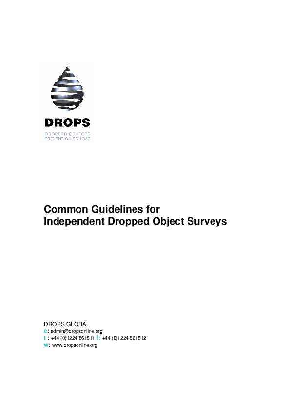 (PDF) Common Guidelines for Independent Dropped Object Surveys