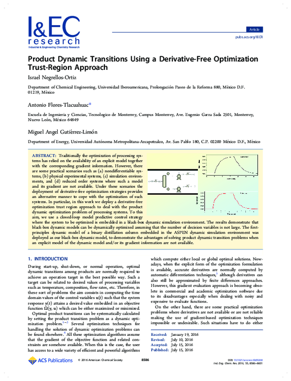 (PDF) Product Dynamic Transitions Using a Derivative-Free Optimization ...