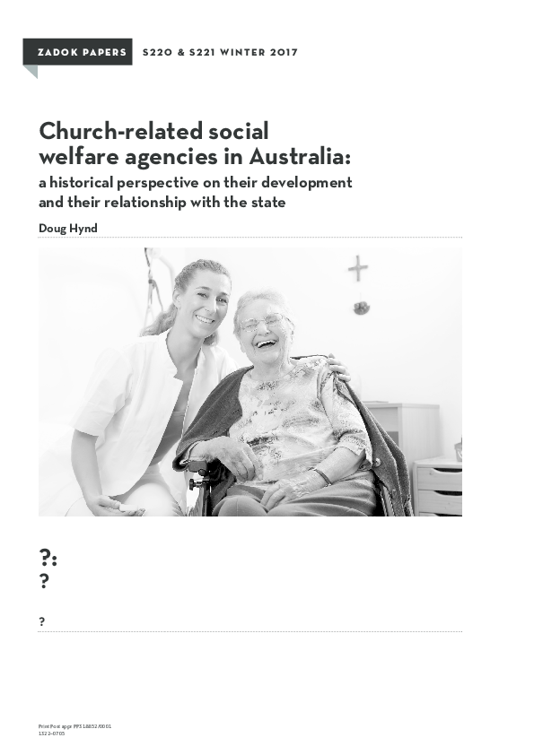 (PDF) Church-related social welfare agencies in Australia: a historical ...