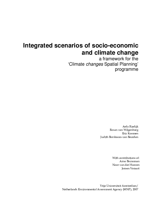 (PDF) Integrated scenarios of socio-economic and climate change : a ...