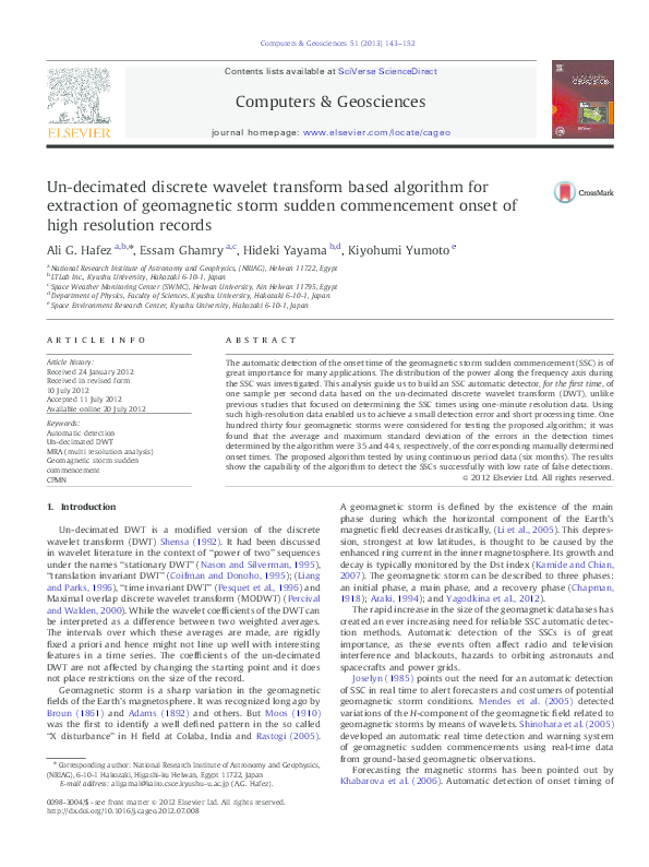 (PDF) Un-decimated discrete wavelet transform based algorithm for ... (PDF) Un-decimated discrete wavelet transform based algorithm for ...