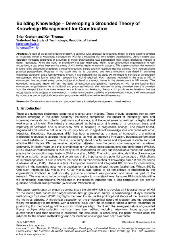 (PDF) Building Knowledge–Developing a Grounded Theory of Knowledge ...