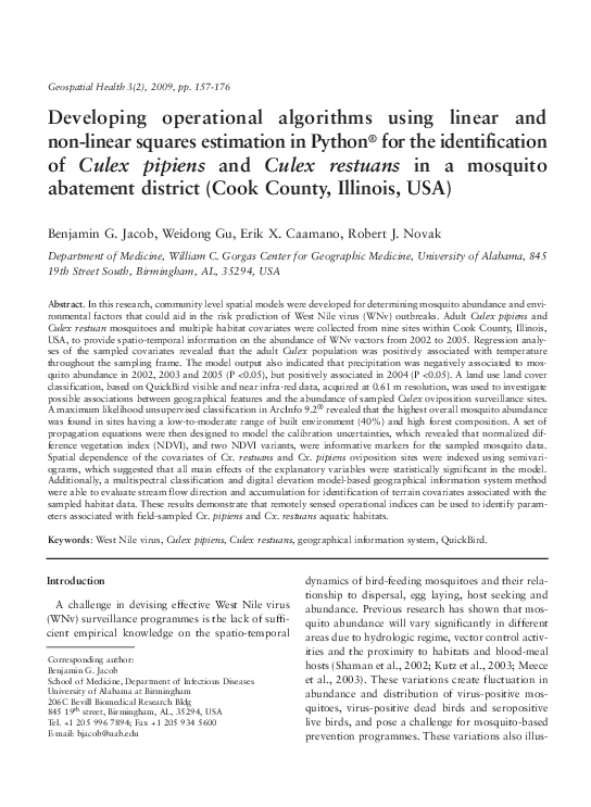 (PDF) Developing operational algorithms using linear and non-linear ...