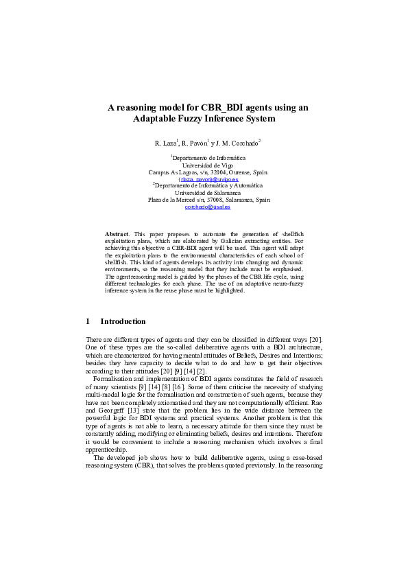 Pdf A Reasoning Model For Cbrbdi Agents Using An Adaptable Fuzzy