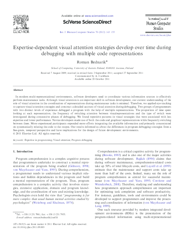 (PDF) Expertise-dependent visual attention strategies develop over time ... (PDF) Expertise-dependent visual attention strategies develop over time ...