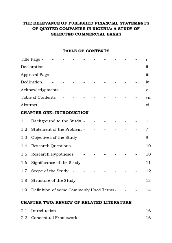 (DOC) THE RELEVANCE OF PUBLISHED FINANCIAL STATEMENTS OF QUOTED ...