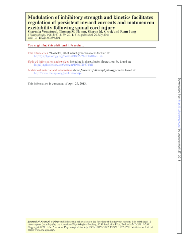 (PDF) Modulation of inhibitory strength and kinetics facilitates ...