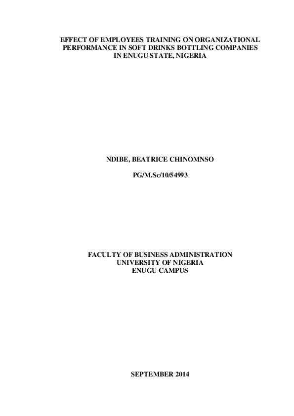 (DOC) THE EFFECT OF EMPLOYEES TRAINING ON ORGANIZATIONAL PERFORMANCE