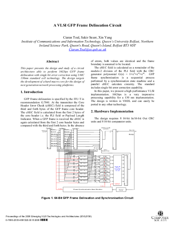 (PDF) A VLSI GFP frame delineation circuit