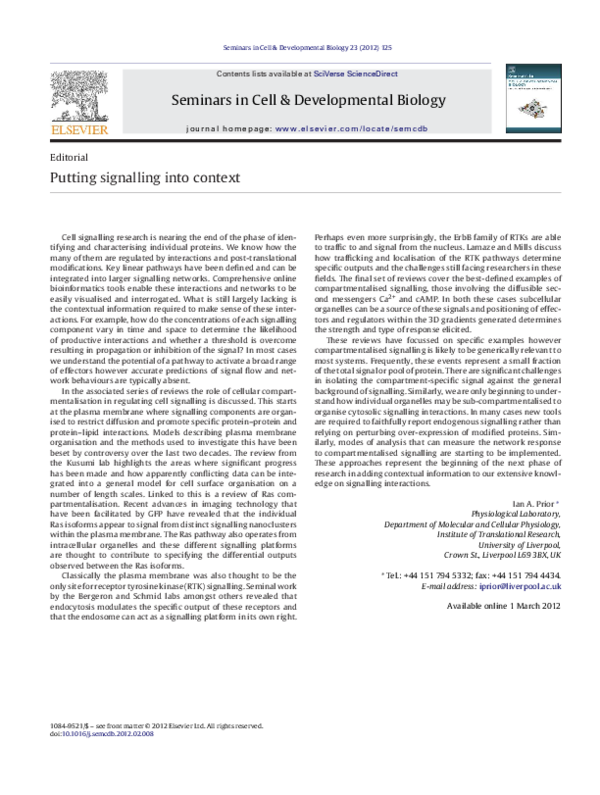 (PDF) Putting signalling into context | Ian Prior - Academia.edu