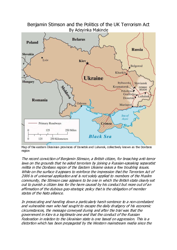 (PDF) Benjamin Stimson and the Politics of the UK Terrorism Act