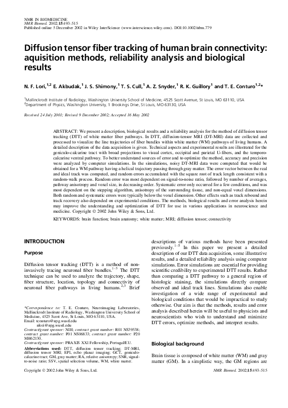 Pdf Diffusion Tensor Imaging Brain Pathway Reconstruction Neda Sepasian