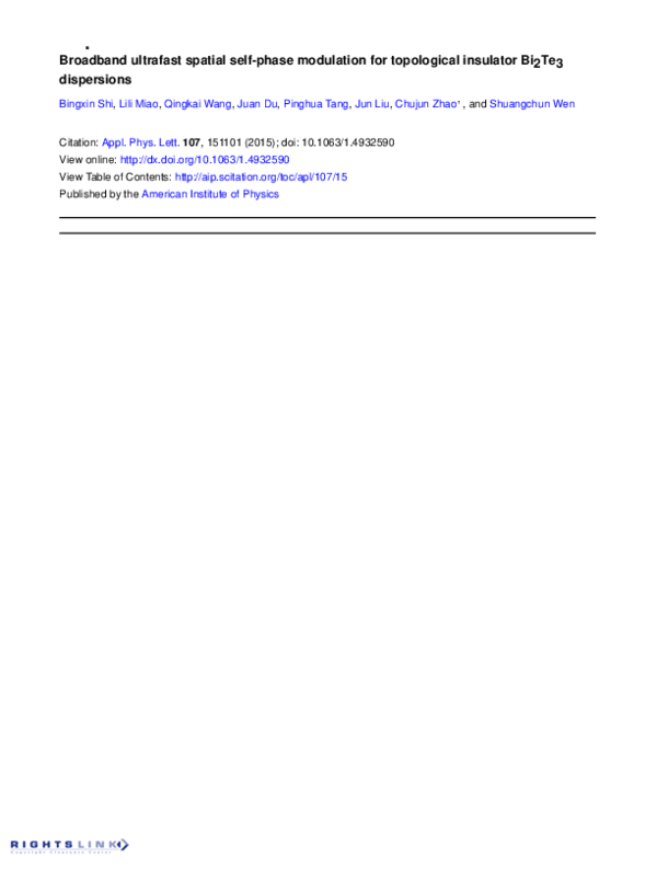 (PDF) Broadband ultrafast spatial self-phase modulation for topological ...