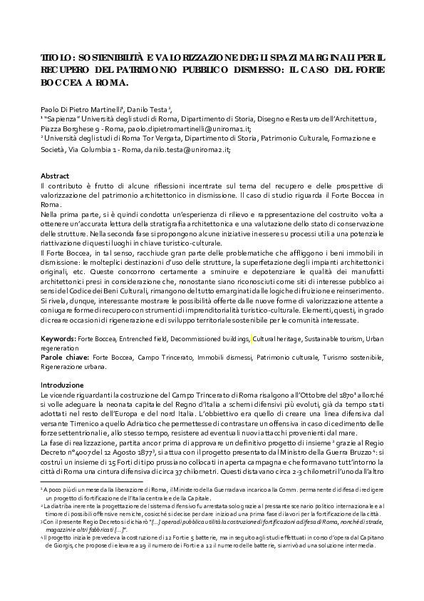 (PDF) SOSTENIBILITÀ E VALORIZZAZIONE DEGLI SPAZI MARGINALI PER IL ...