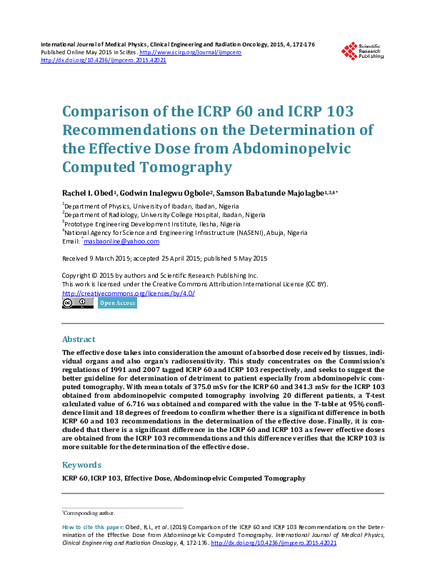 (PDF) Comparison of the ICRP 60 and ICRP 103 Recommendations on the ...