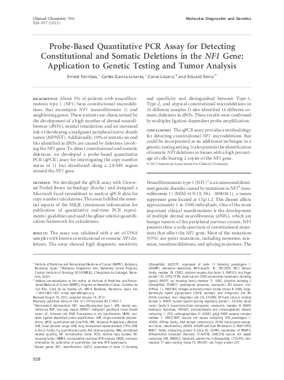 (PDF) Probe-Based Quantitative PCR Assay for Detecting Constitutional and Somatic Deletions in ...