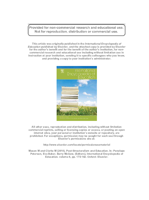 (PDF) Post Structuralism Education