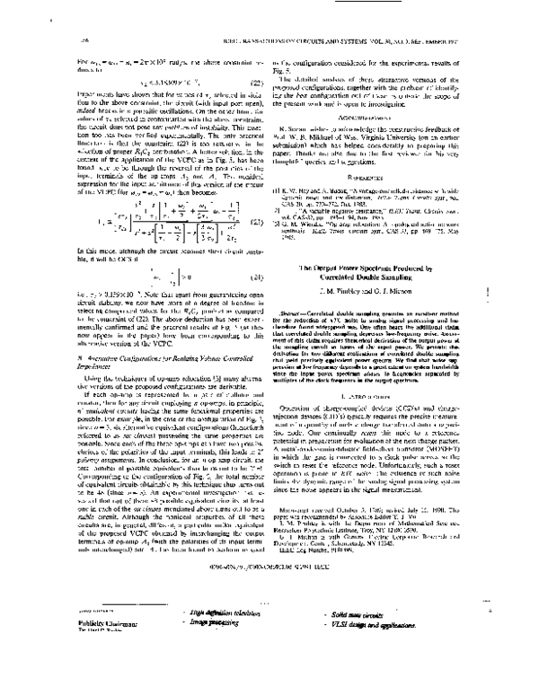 Pdf The Output Power Spectrum Produced By Correlated Double Sampling