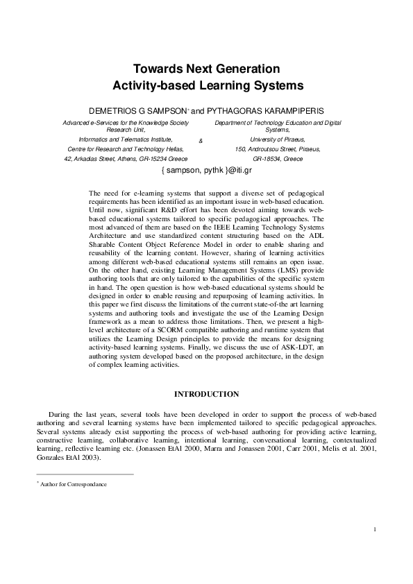 (PDF) Towards Next Generation Activity-Based Learning Systems