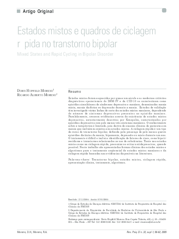 (PDF) Mixed states and rapid cycling in bipolar disorder | Doris ...
