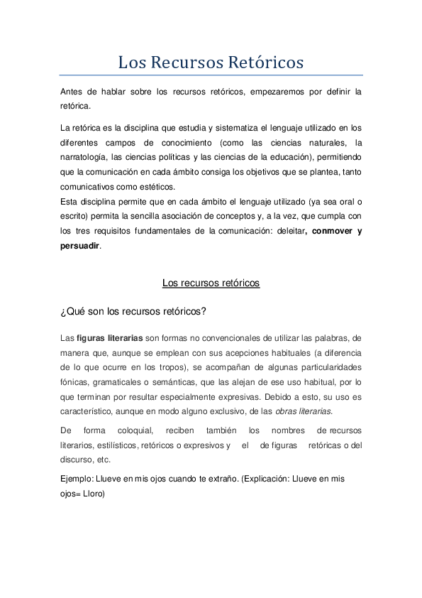 (DOC) Los recursos retóricos