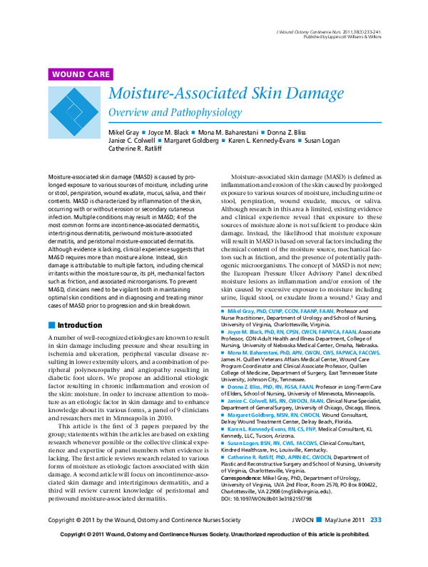 (PDF) Moisture-Associated Skin Damage