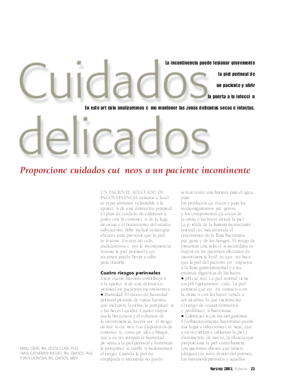 (PDF) Cuidados delicados: Proporcione cuidados cutáneos a un paciente ...