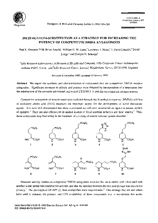(PDF) Heteroatom-substitution as a strategy for increasing the potency ...