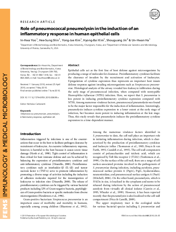 (PDF) The NLRP3 Inflammasome Is Differentially Activated by Pneumolysin ...
