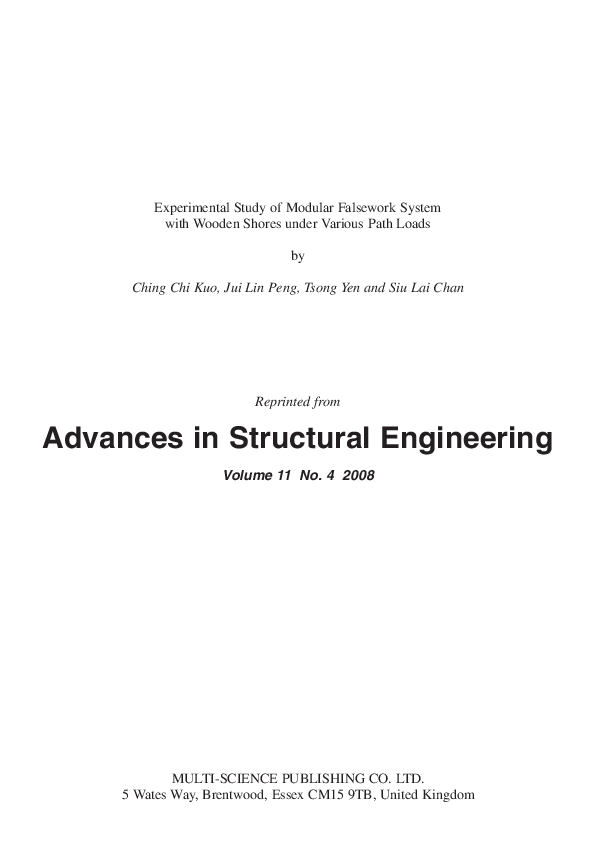 (PDF) Experimental Study of Modular Falsework System with Wooden Shores ...